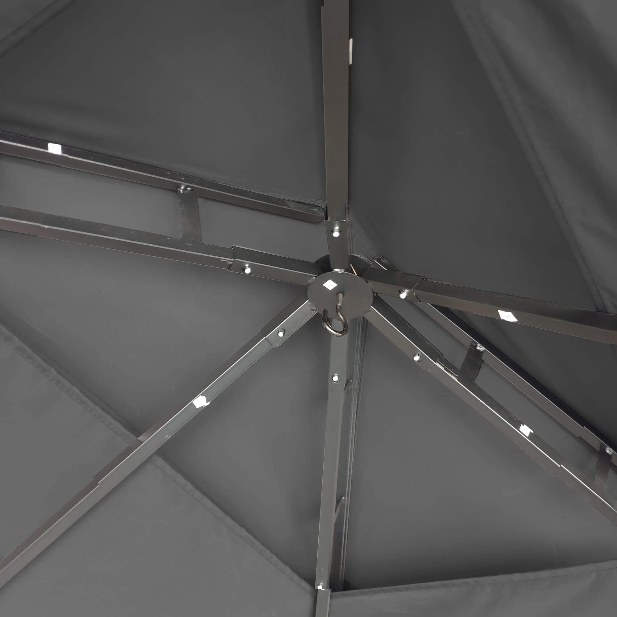 8'x 5' Grill Gazebo Canopy - Outdoor BBQ Gazebo Shelter with Hook and Bar Counters, Steel Frame Double Tier Soft Top Canopy, Grey