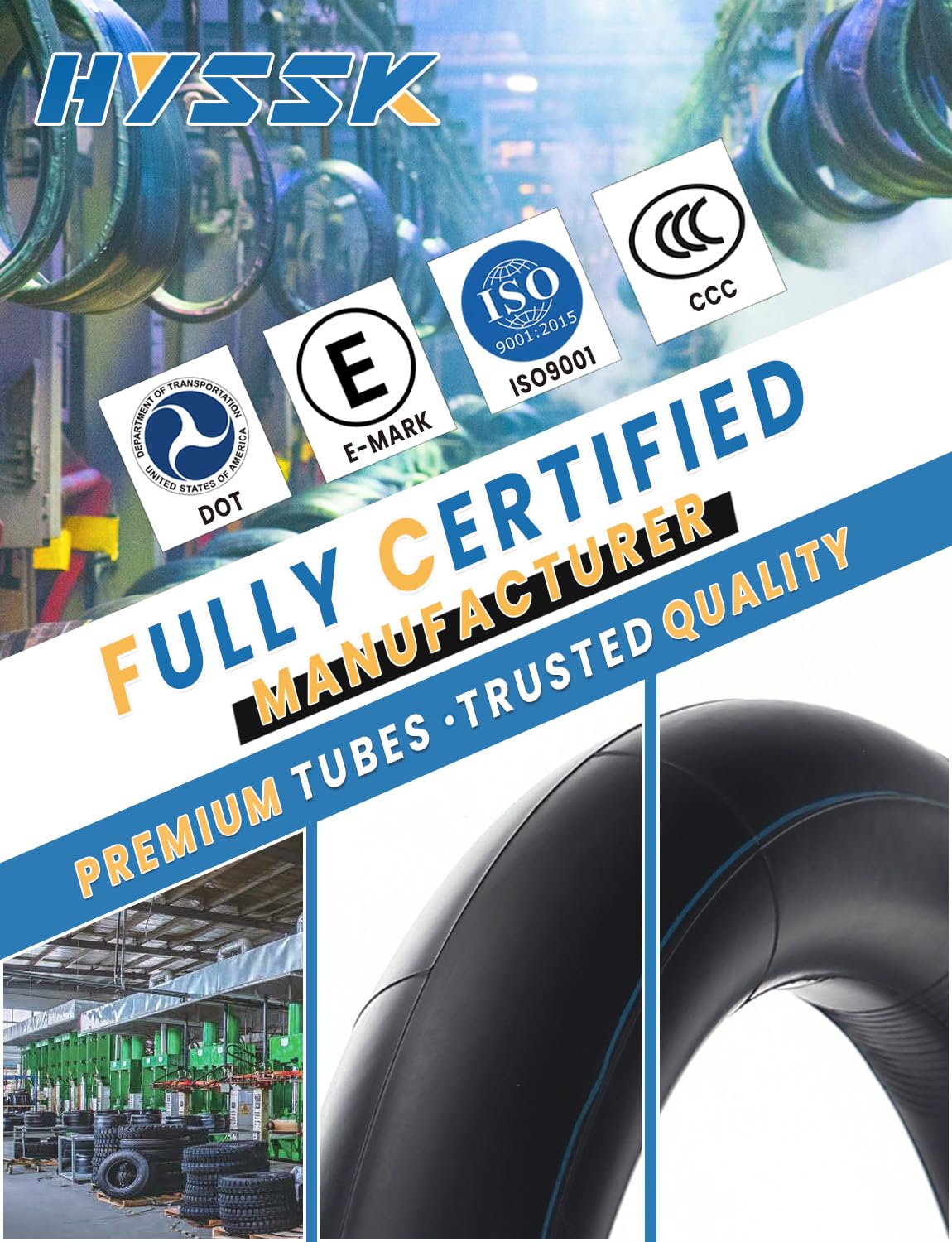 Premium Hyssk 2.50/2.75-14" Motorcycle Inner Tube for 60/100-14 Mini Dirt Pit Bike Front Tire