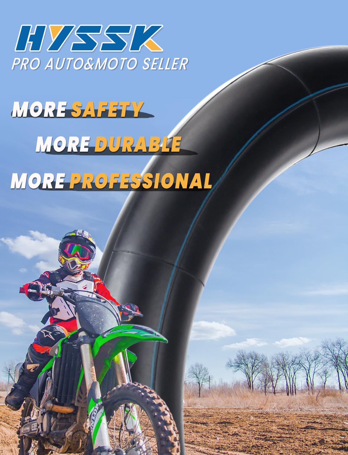 Premium Hyssk 2.50/2.75-14" Motorcycle Inner Tube for 60/100-14 Mini Dirt Pit Bike Front Tire