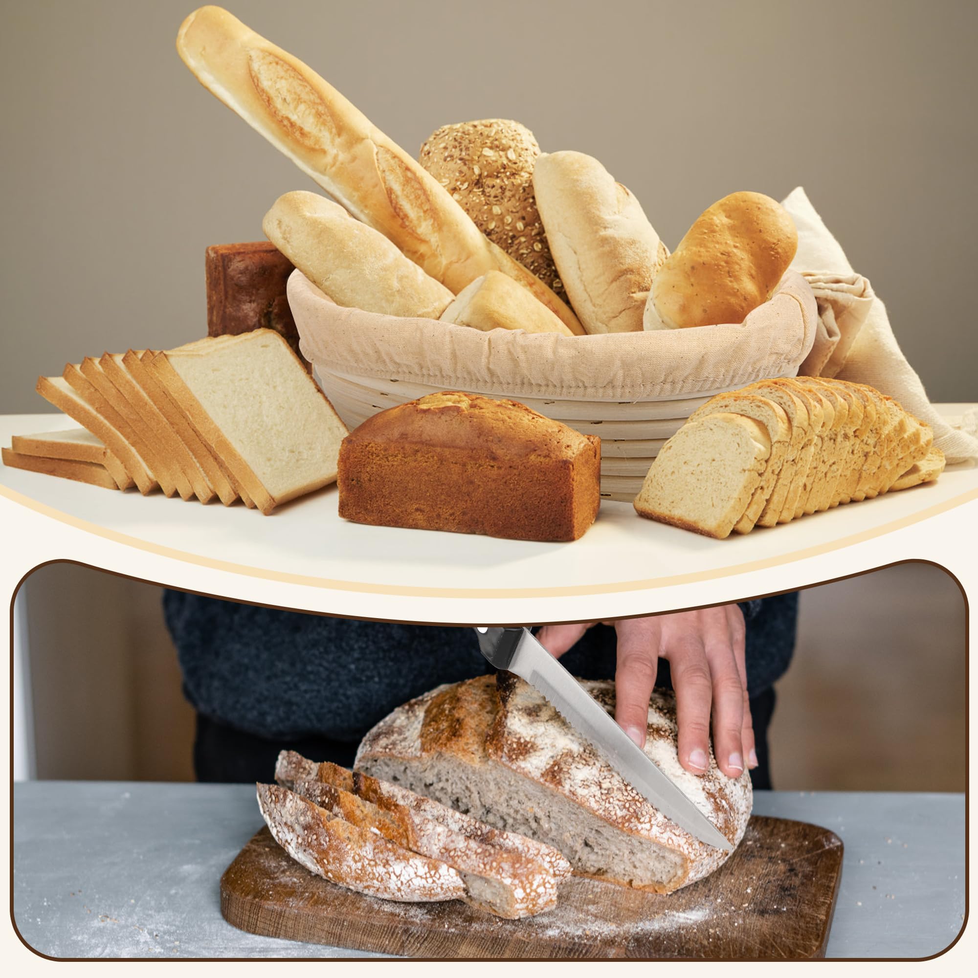 Sourdough Starter Kit Sourdough Bread Baking Supplies with Banneton Bread Proofing Basket,Gifts for Bakers(with 1 Jar)