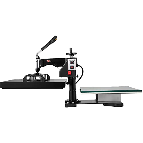 VEVOR Heat Press Machine, 15x15in 2in1, Clamshell Sublimation Transfer Printer with Teflon Coated, Digital Precise Heat Control, Powerpress for T-Shirts Hats Caps