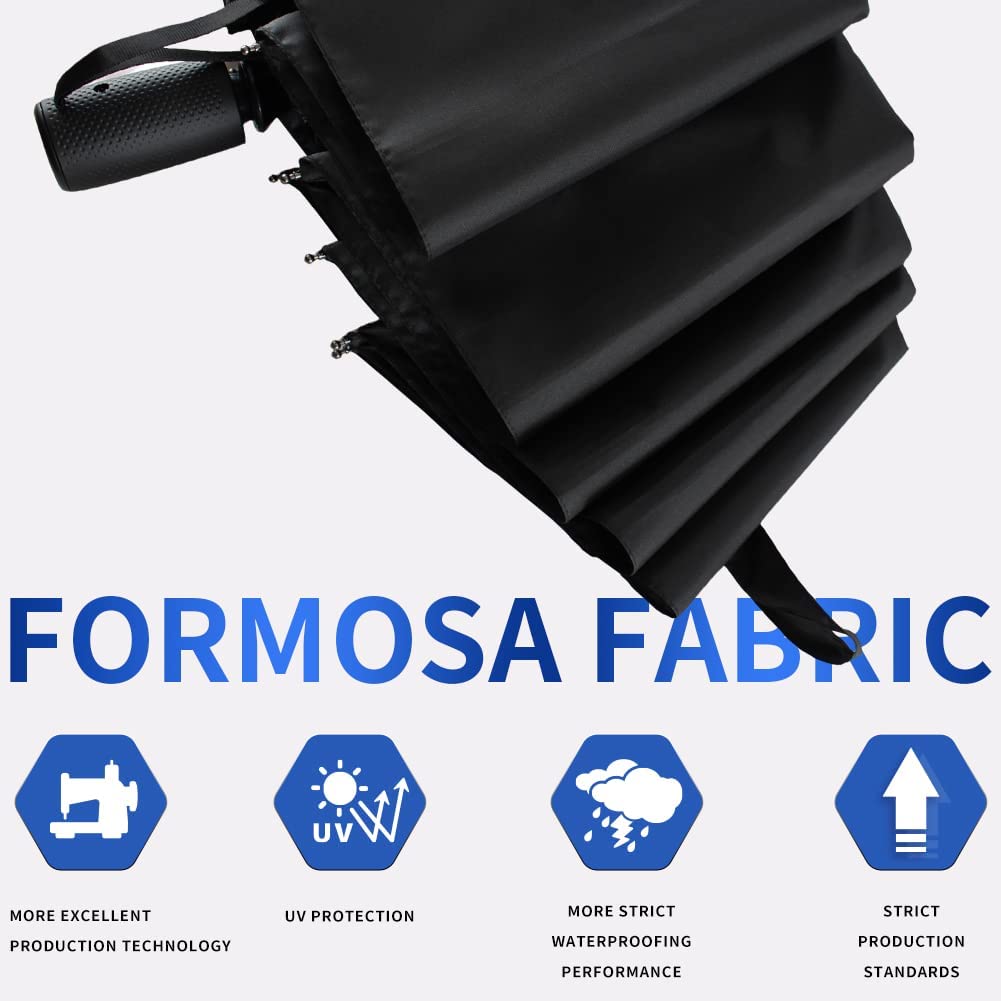 TARENPRO Windproof Travel Umbrellas for Rain - Portable Travel Umbrella Auto Open/Close and Windproof Double Canopy Vented, Strong Compact Umbrella for Wind and Rain, Backpack umbrella