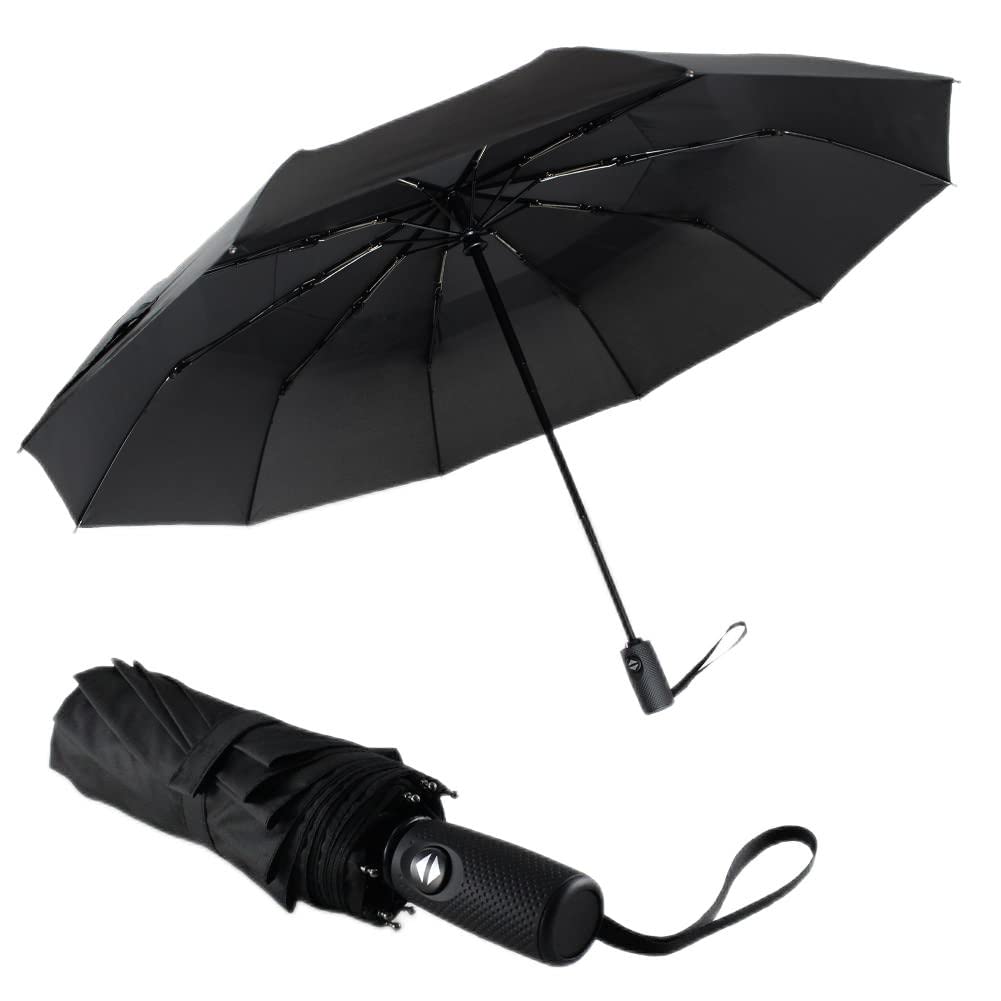 TARENPRO Windproof Travel Umbrellas for Rain - Portable Travel Umbrella Auto Open/Close and Windproof Double Canopy Vented, Strong Compact Umbrella for Wind and Rain, Backpack umbrella