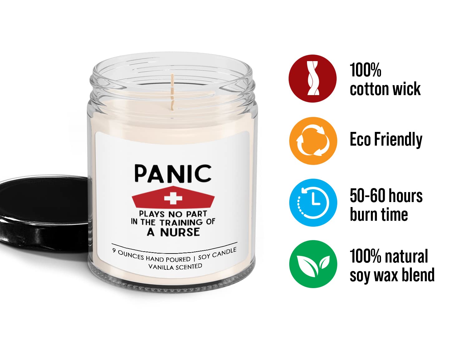 Flairy Land Nurse Vanilla Candle - Plays no Part in The Training - Nurse Assistant Caretaker Nurse Student Graduation Nursery RN Registered Nurse Practitioner