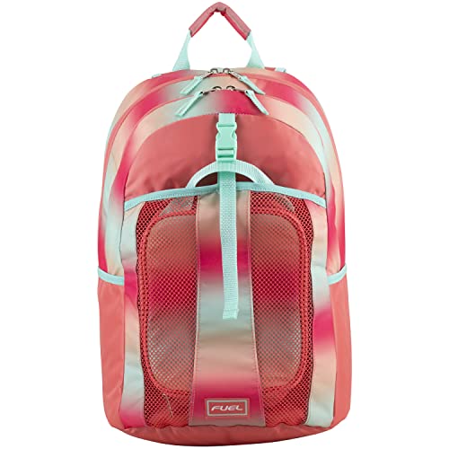FUEL Lunch Backpack Set Teens Student Water Resistant Bookbag Bag Soft Reusable Insulated Cooler Lunch Box Thermal Travel Office Lunch Bag, Pink Ombre