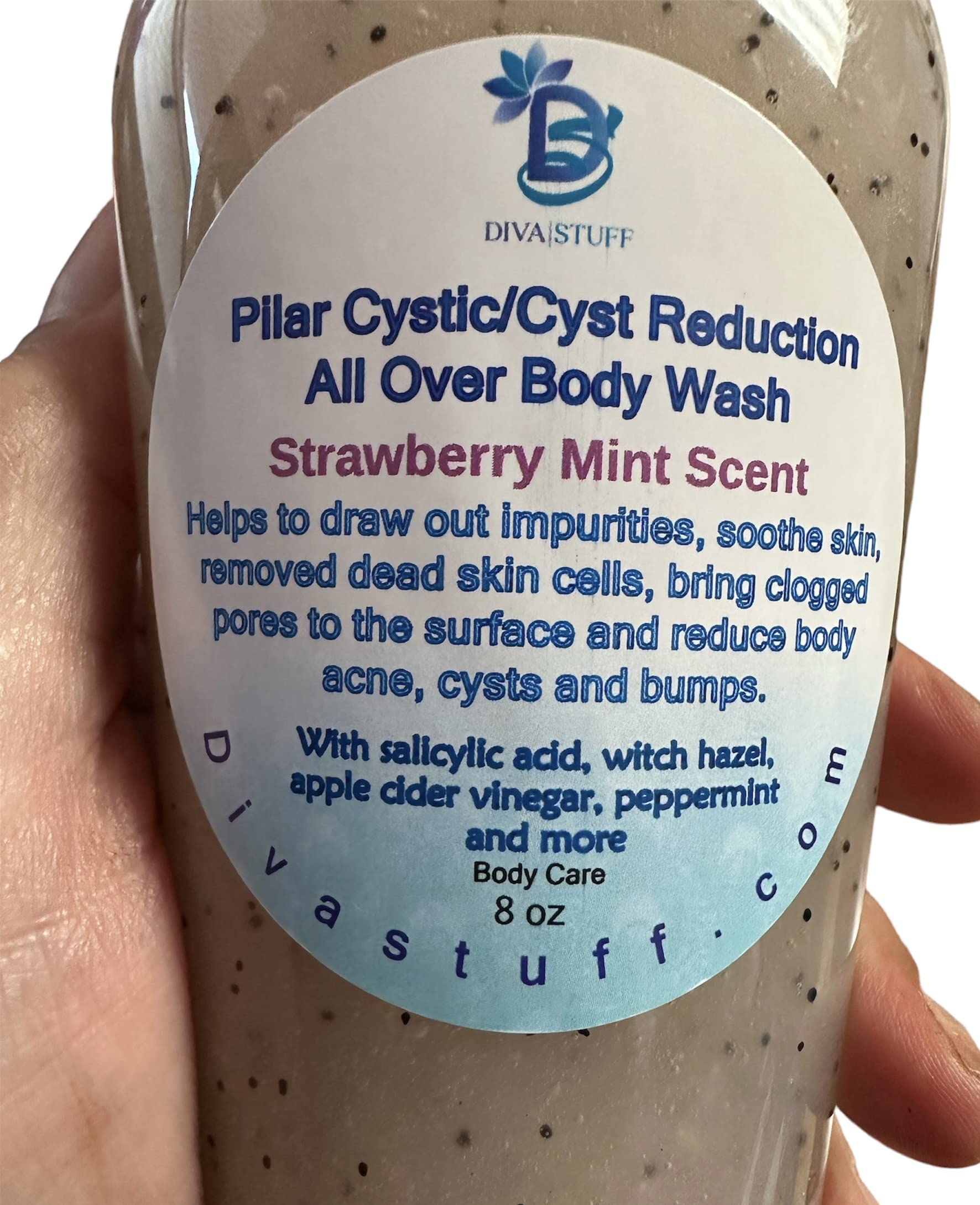 Diva Stuff Body Wash For Body Acne, For Those Who Have Problems With Body Acne, Pustules, Bumps, Lumps and Cysts, 8 Fluid Oounces