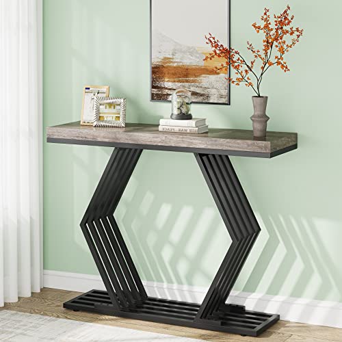LITTLE TREE Modern Entryway Console Table,Black+Gold