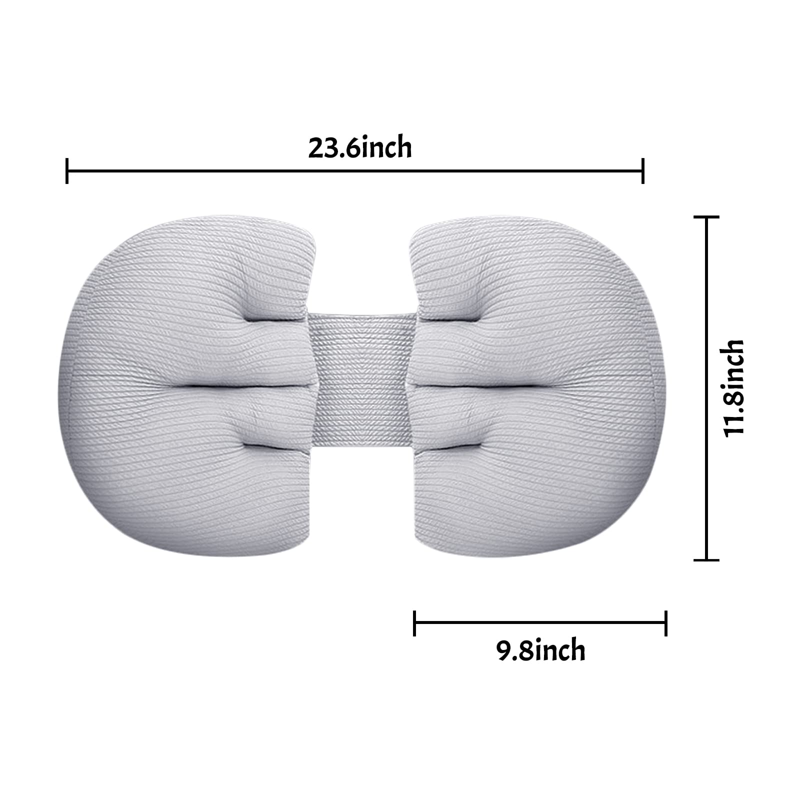 Pregnancy Pillow for Pregnant Women Side Sleeper, Soft Adjustable Double Wedge Body Pillow Side Sleeping Nursing Pillow Maternity Pillow for Body Waist Belly Back Support, With Detachable Pillow Cover
