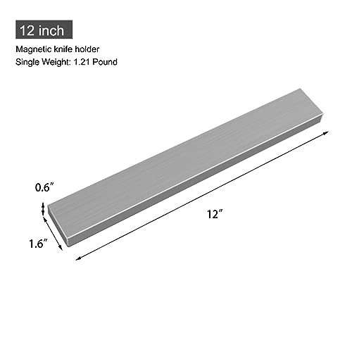DGSL Magnetic Knife Holder for Wall, Knife Magnetic Strip Stainless Stee, Strong Magnetic Suction 2 Installation Methods, Suitable for Household Kitchen Cutter Metal Tools Management (12 Inch)