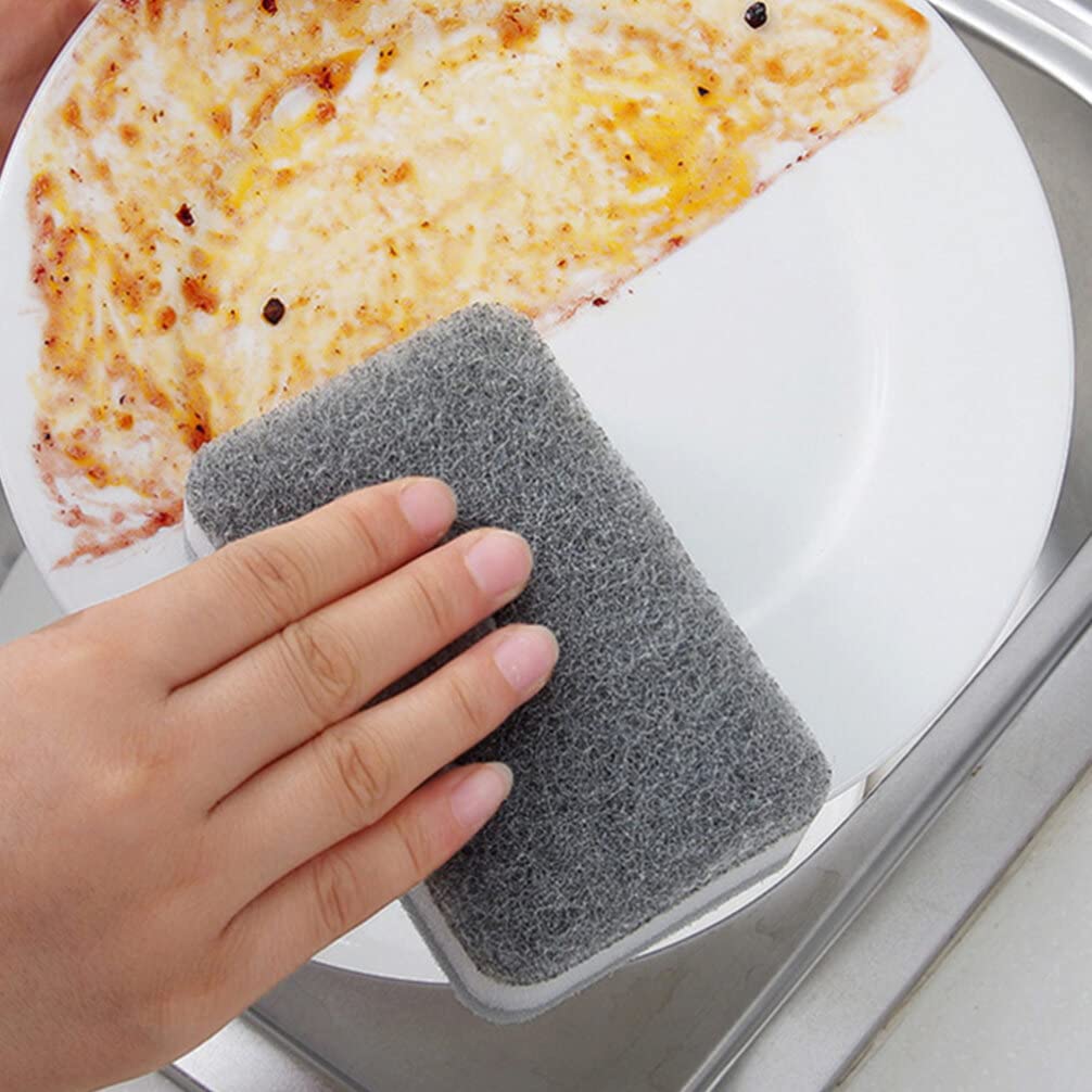 LIGHTAOTAO 10pcs Sponge Scouring Pad Scrub Sponges Kitchen Dishwashing Pad Reusable Kitchen Sponge Cookware Washing Sponges Dish Cleaning Sponge Soap Control Brush Kitchen Scrub Double Sided
