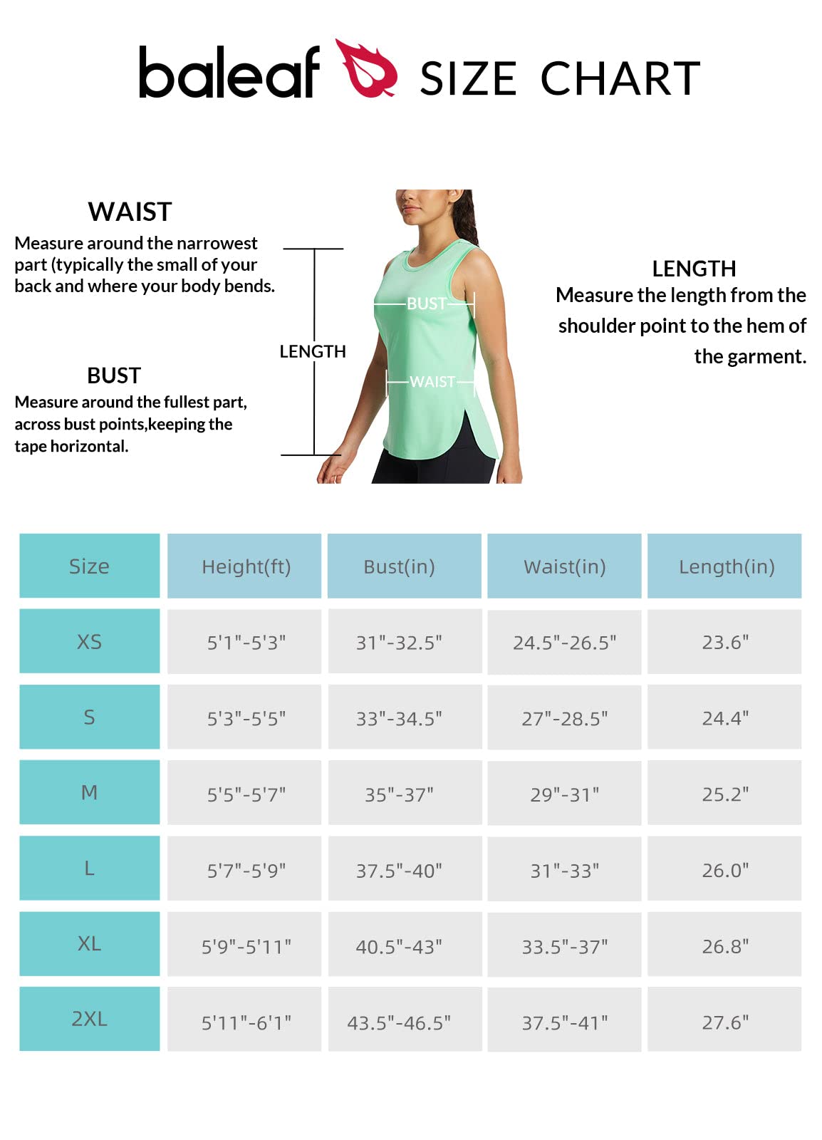 baleaf Women's Workout Tank Tops Sleeveless Athletic Tennis Exercise Running Shirts with Side Slit Mint Green M