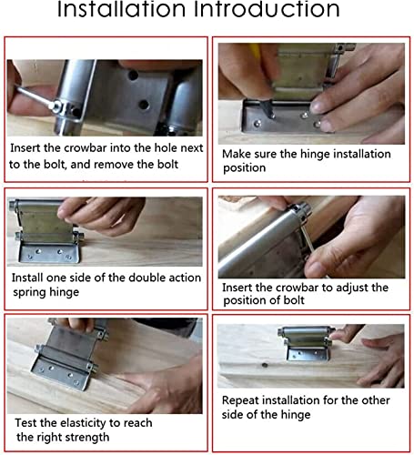 Kitchen Doors Cabinet Hinges,Cupboard Door Clip-on,Durable 4pcs 3Inch Double Action Hinges Swing Spring Hinge Stainless Steel Gate Spring Hinge Door Furniture Cabinet Drawer Hardware Tool for Doors