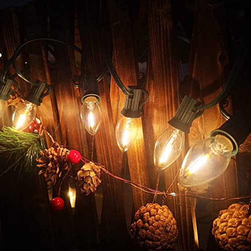 C7 LED Replacement Christmas Light Bulb, 25 Pack C7 Shatterproof LED Bulbs for Christmas Outdoor String Lights, E12 Candelabra Base, Commercial Grade Holiday Bulbs, Warm White