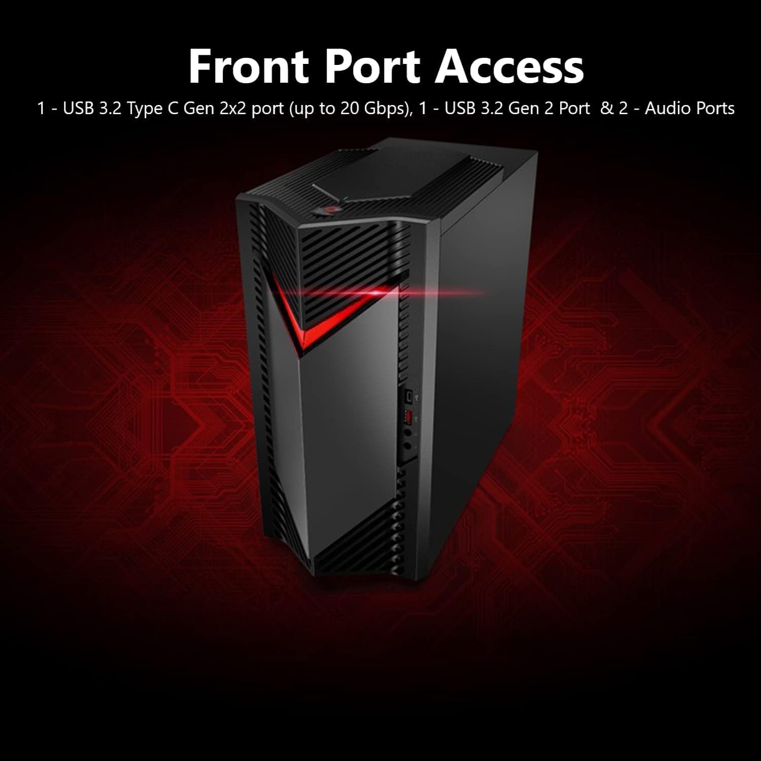 Acer Nitro 50 N50-650-UR13 Gaming Desktop | 13th Gen Intel Core i5-13400F 10-Core Processor | NVIDIA GeForce RTX 3060 | 16GB 3200MHz DDR4 | 512GB SSD | 1TB HDD | Intel Wi-Fi 6E AX211 | Windows 11 Home