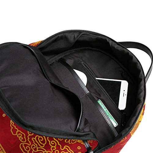ANINILY Backpack For Womens, Dragon&Phoenix In Classical Chinese Art College Bags Women Shoulder Bag Daypack Bookbags Travel Bag