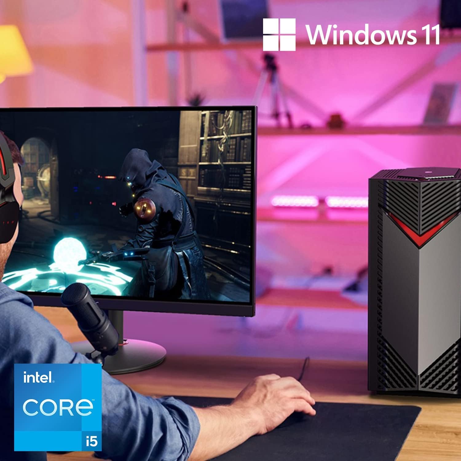 Acer Nitro 50 N50-650-UR13 Gaming Desktop | 13th Gen Intel Core i5-13400F 10-Core Processor | NVIDIA GeForce RTX 3060 | 16GB 3200MHz DDR4 | 512GB SSD | 1TB HDD | Intel Wi-Fi 6E AX211 | Windows 11 Home