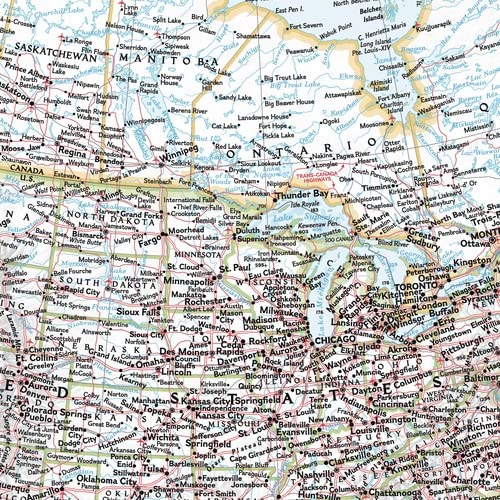 National Geographic Maps: North America Political Wall Map - Compact - 21.5 x 16.25 inches - Front Lamination