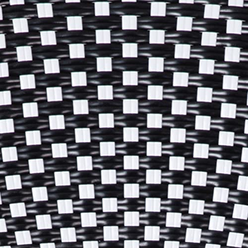 Taylor & Logan Nadia Indoor/Outdoor Stackable Bistro Chairs in Black/White PE Rattan with Bamboo Print Frame, Set of 2