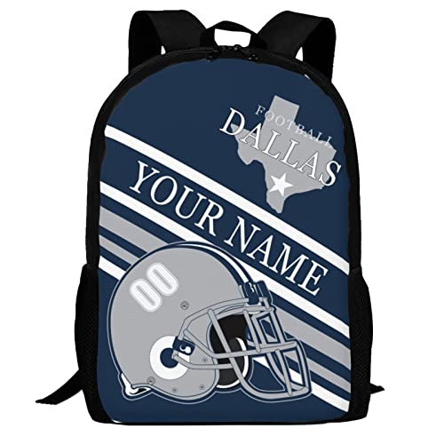 Dallas Backpack Customized High Capacity Lightweight Student School Bag Personalized Any Name And Number Fans Gifts For Kids Men