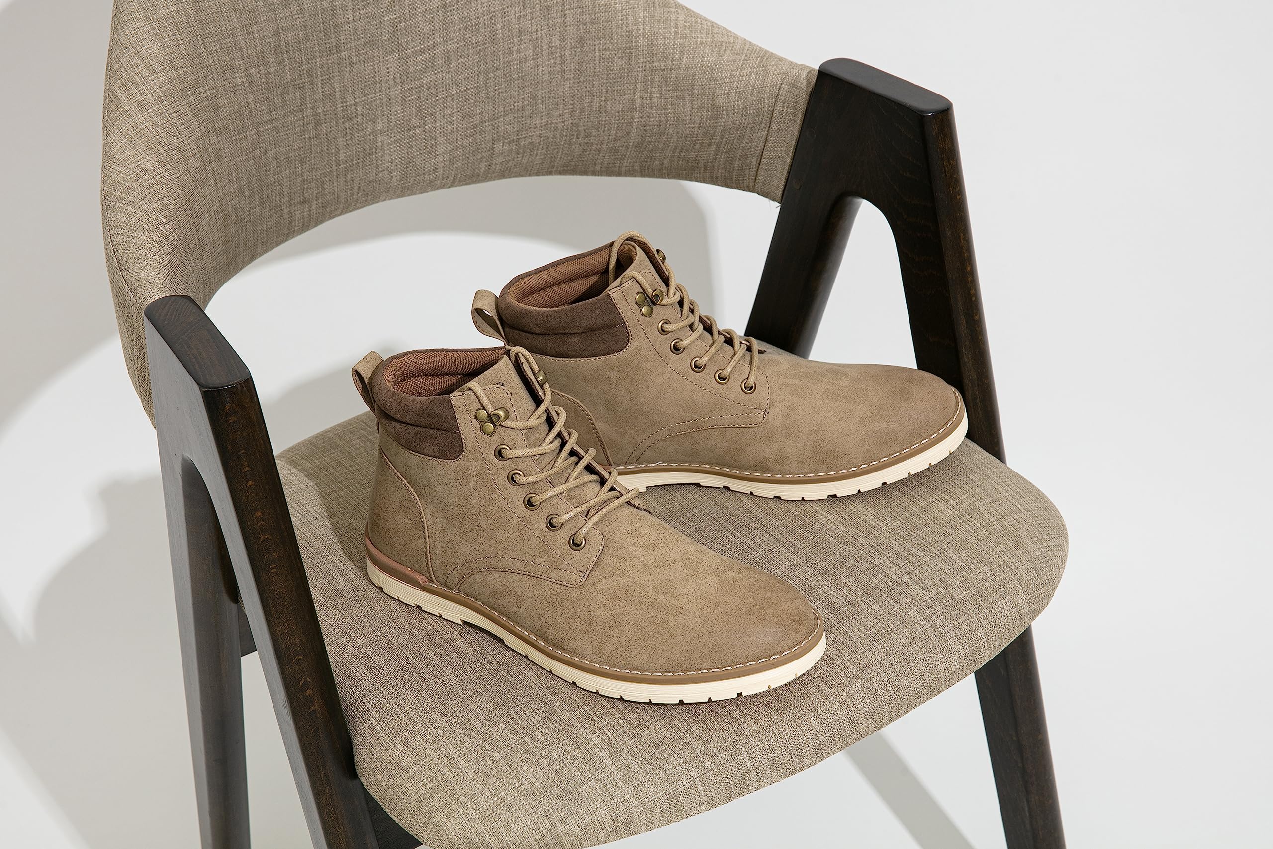 Vostey Men's Hiking Boots waterproof Casual Chukka Boots for Men(BMY670B khaki 10)