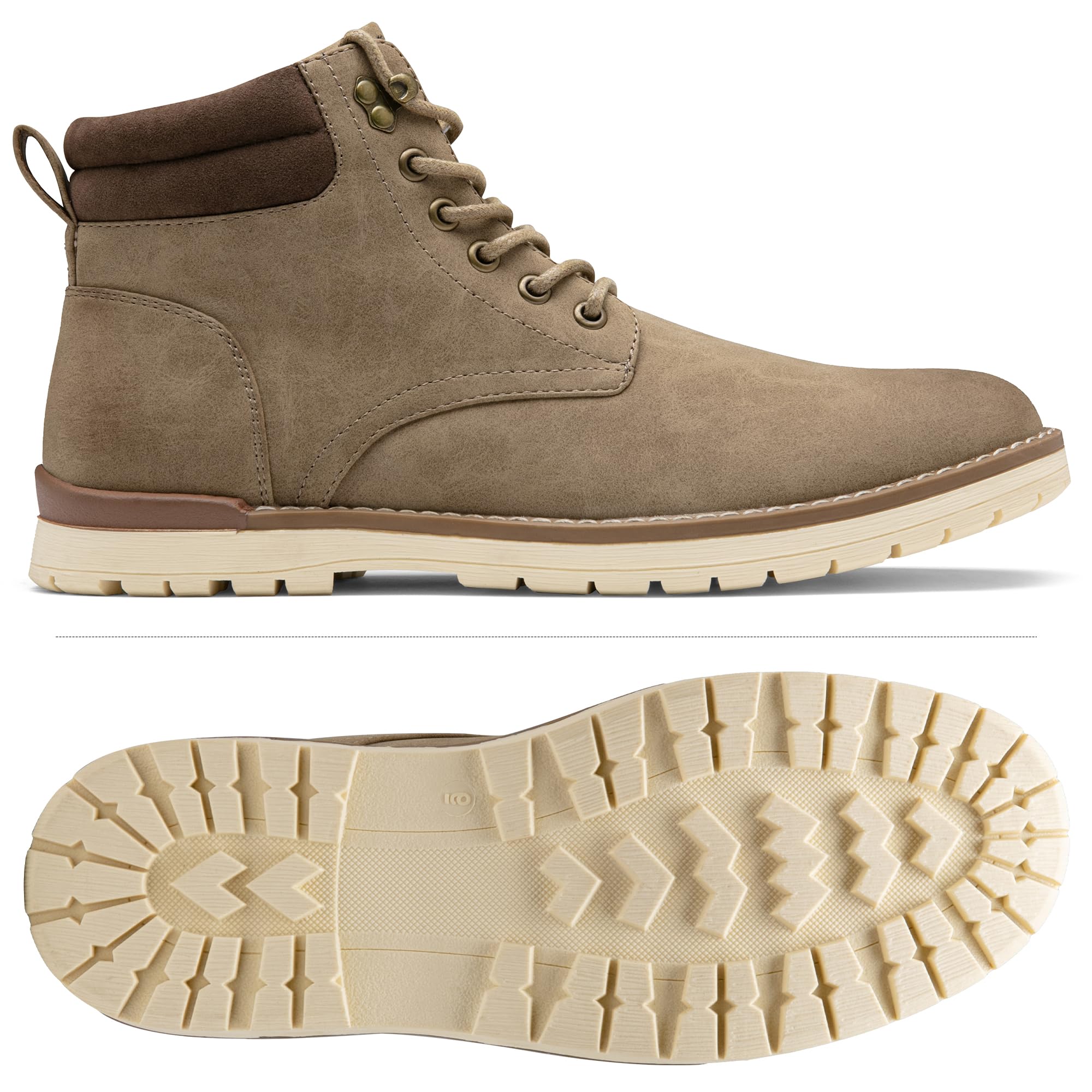 Vostey Men's Hiking Boots waterproof Casual Chukka Boots for Men(BMY670B khaki 10)