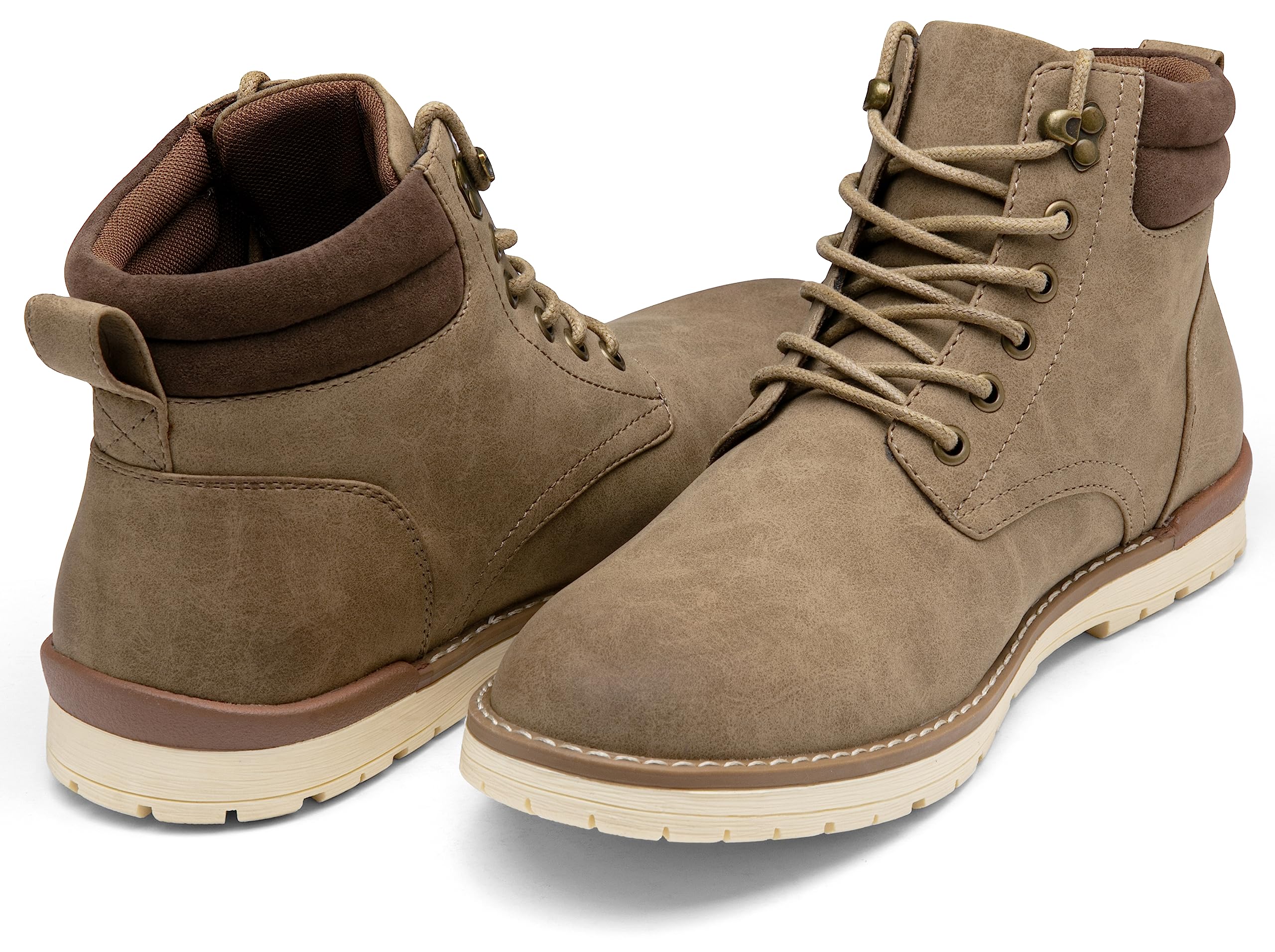 Vostey Men's Hiking Boots waterproof Casual Chukka Boots for Men(BMY670B khaki 10)