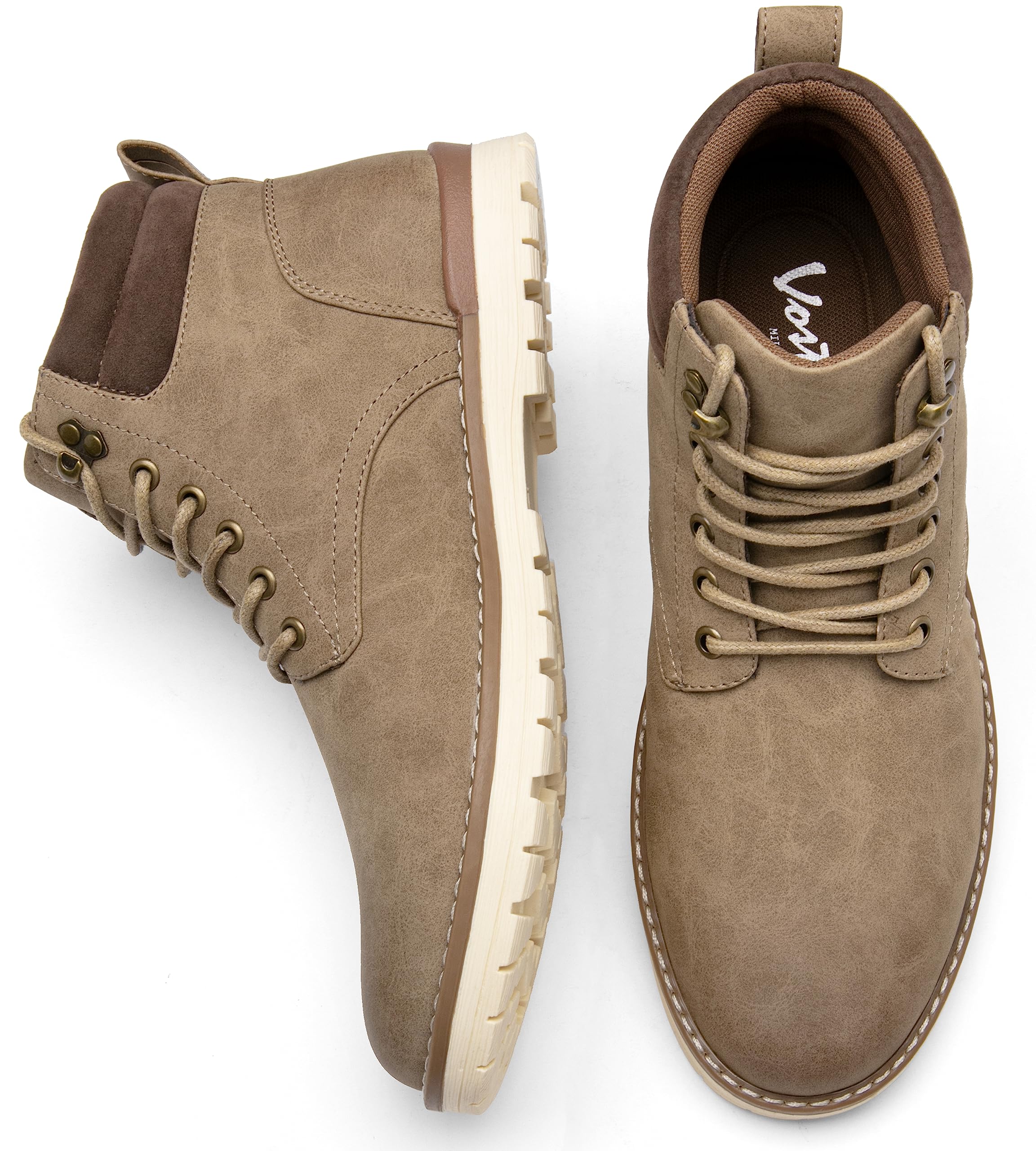 Vostey Men's Hiking Boots waterproof Casual Chukka Boots for Men(BMY670B khaki 10)