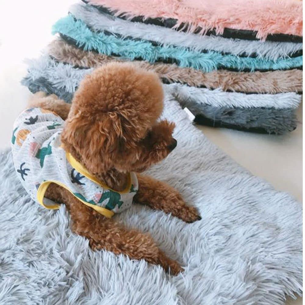 gofidin Winter Dog Bed Mat Comfy Calming Dog Cat Beds Cushion Mat Warm Kennel Accessories Pet Plush Puppy Beds Washable(Gray)(50x70cm,Gray)