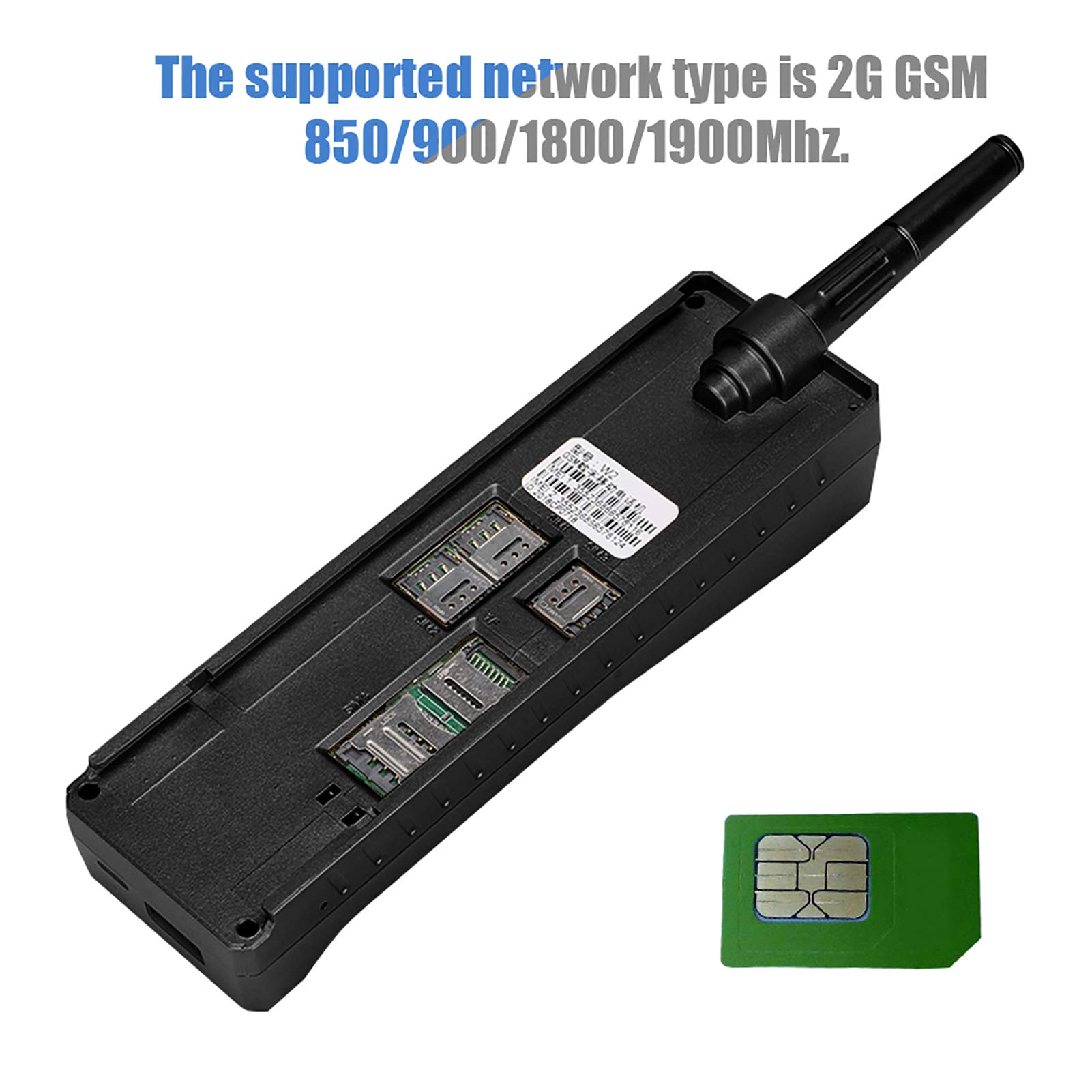 Retro Brick Shape Mobile Phone, W2 Unlocked Big Cellphone 2G Retro Bluetooth Cell Phone 1.77in Screen 4800mAh Power Bank Support Four Card Four Standby (Black)