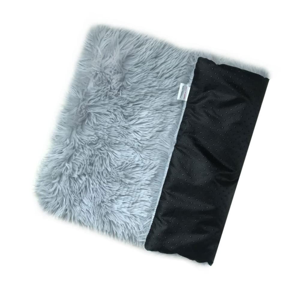 gofidin Winter Dog Bed Mat Comfy Calming Dog Cat Beds Cushion Mat Warm Kennel Accessories Pet Plush Puppy Beds Washable(Gray)(50x70cm,Gray)