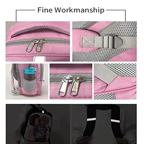 Custom 13 Inch Schoolbag TurnRed Anime Reflective Stripe Pink Girls Backpack