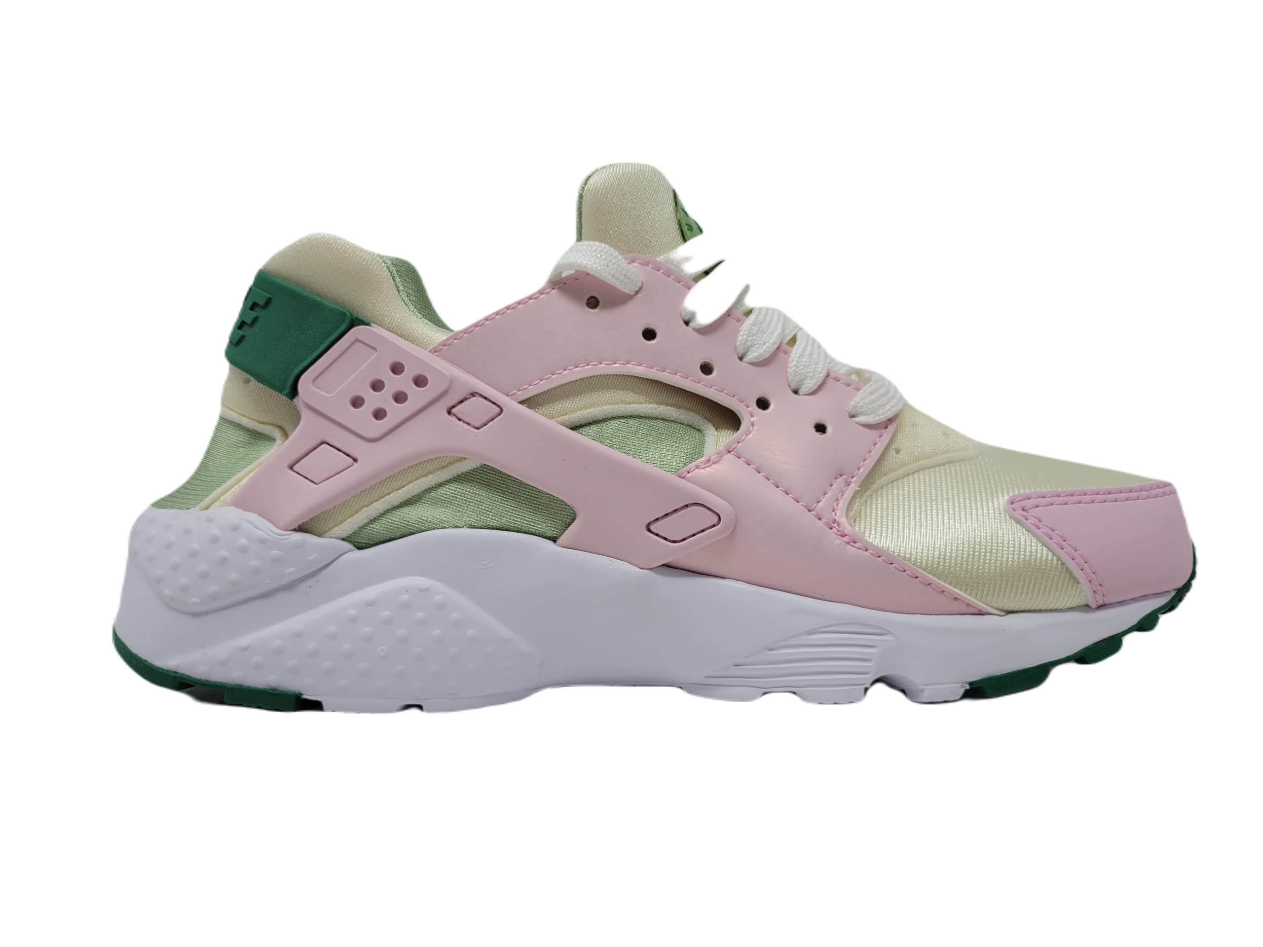 Nike Huarache Run GS Grade School Sneakers, Pink Foam/Malachite-Sesame, 4.5 M US