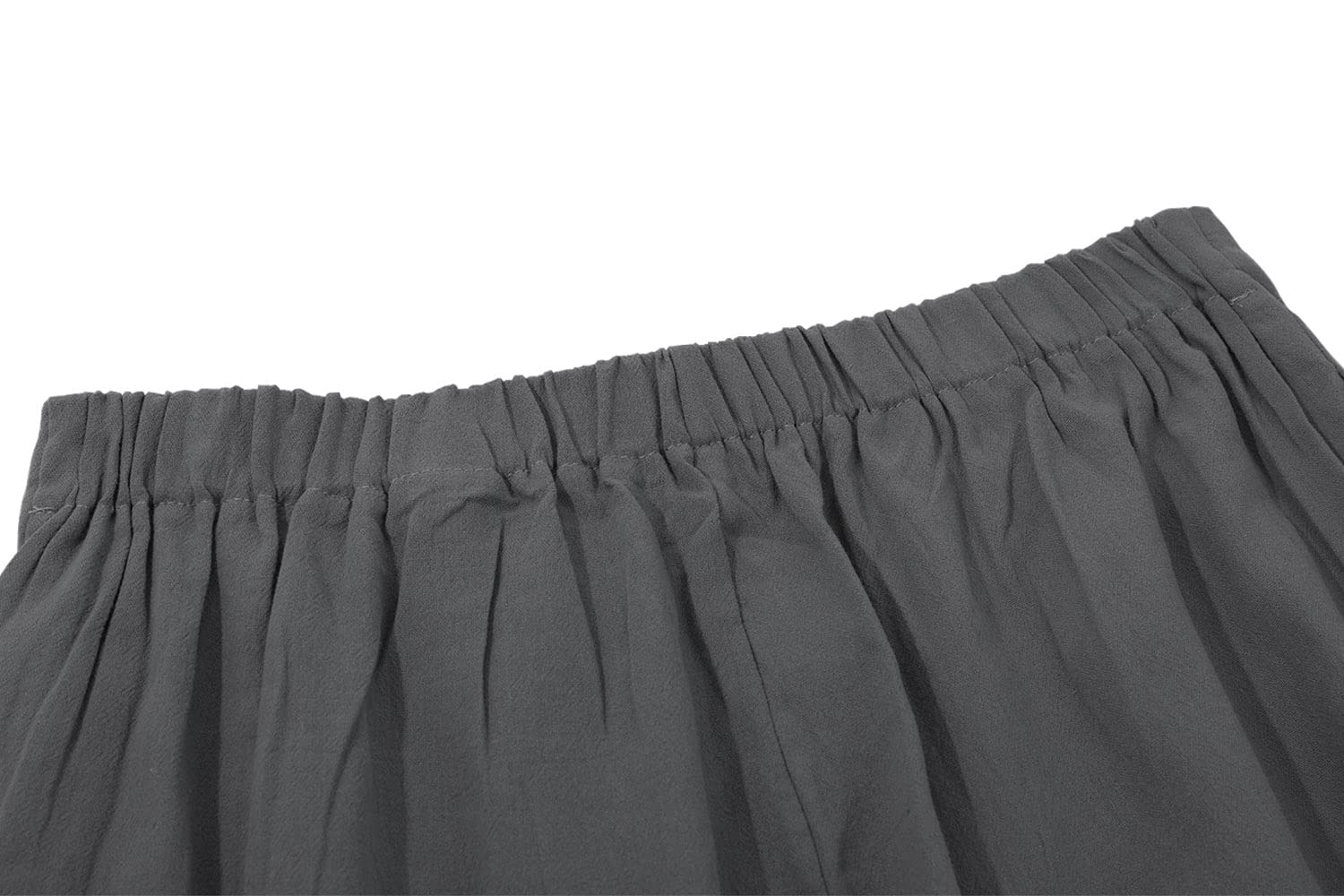 ebossy Women's Summer Drawstring Elastic Waist Cotton Linen Utility Beach Palazzo Pants Pockets (XL, Grey)