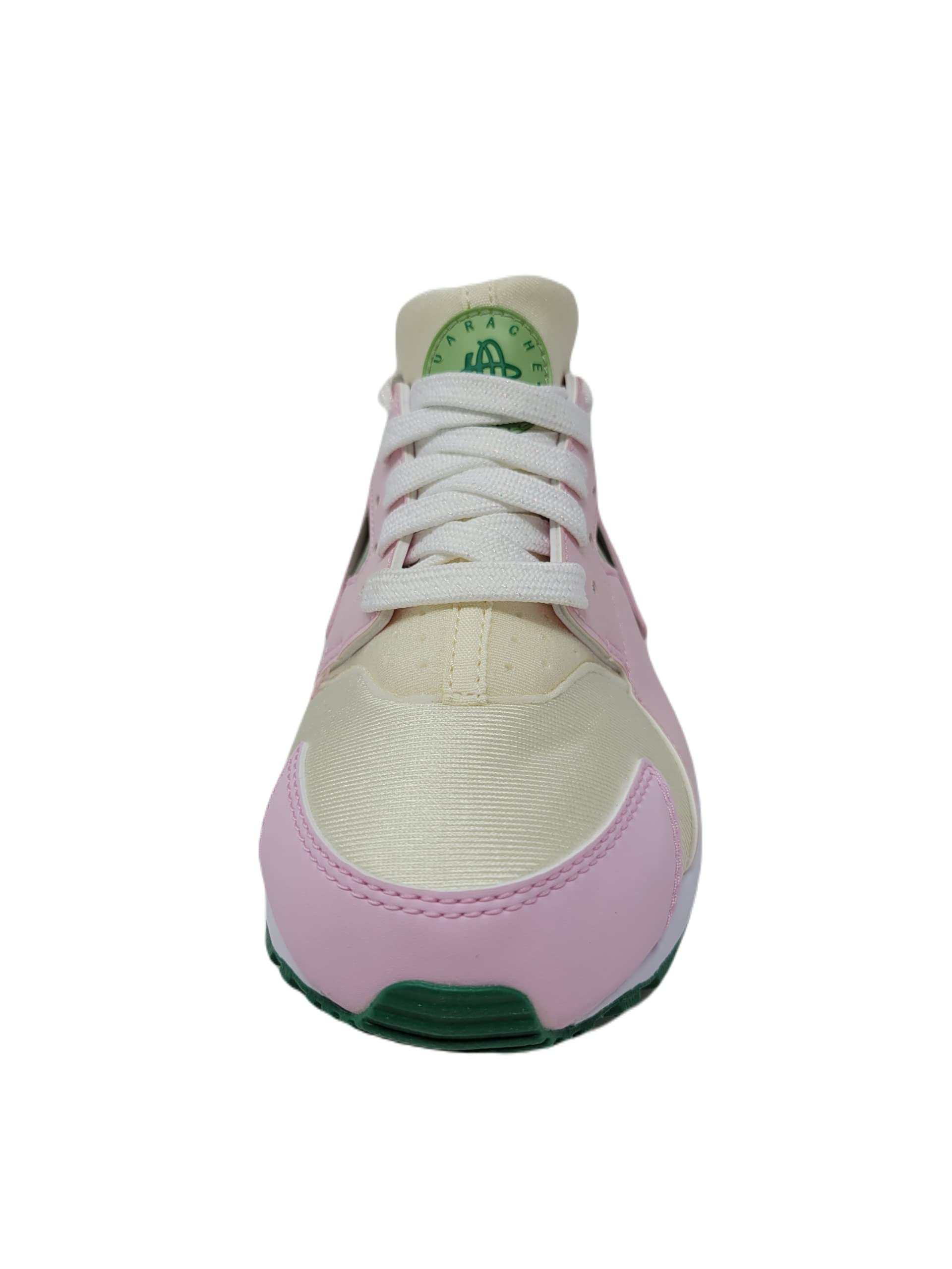 Nike Huarache Run GS Grade School Sneakers, Pink Foam/Malachite-Sesame, 4.5 M US