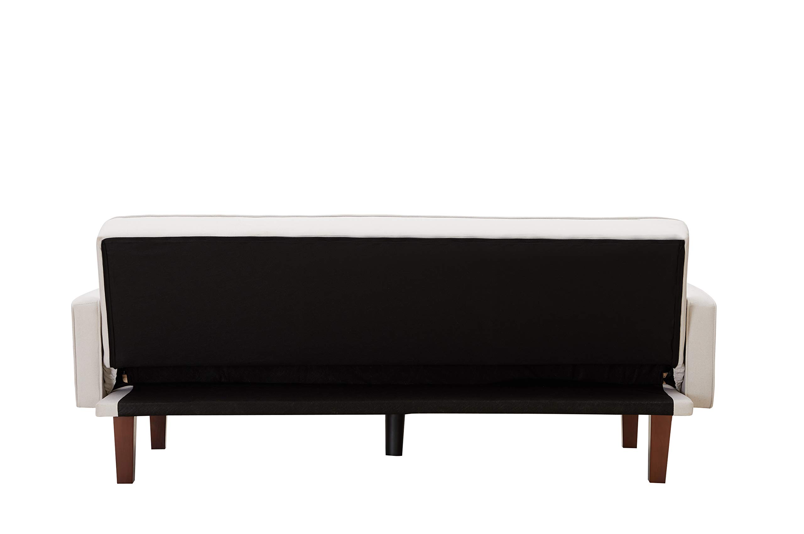 Eafurn Button Tufted Convertible Sofa Bed,Modern Linen Fabric Adjustable Couch Sleeper Modern Reversible Convertible Folding Lounge Couch Loveseat Daybed for Living Room with Solid Wood Legs