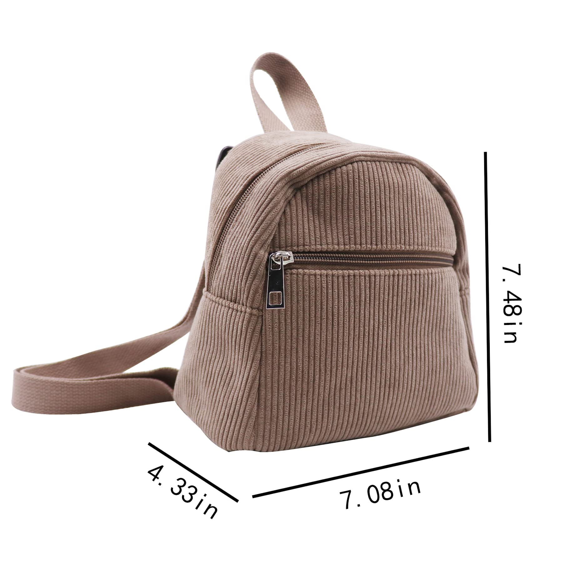 JASASCCEL Mini Backpack Corduroy Backpack Purse Casual Daypack for Women Travel Satchel Rucksack Cute Shoulder Bag