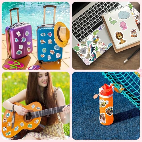 Arme Animal Stickers Pack, 400 PCS Cute Stickers for Waterbottles, Laptop Stickers for Computer Skateboad Phone Notebooks, Large Colorful Vinyl Waterproof Stickers for Kids Teens Girls Boys