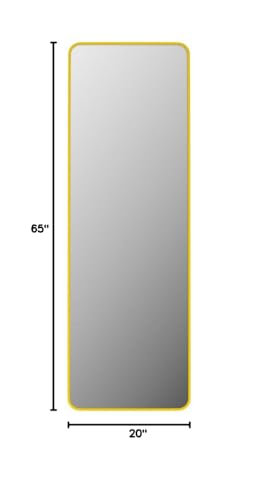 SNUGACE Full Length Mirror, Gold Frame Free Standing Mirror for Bedroom Dressing Mirror, 65 * 20IN