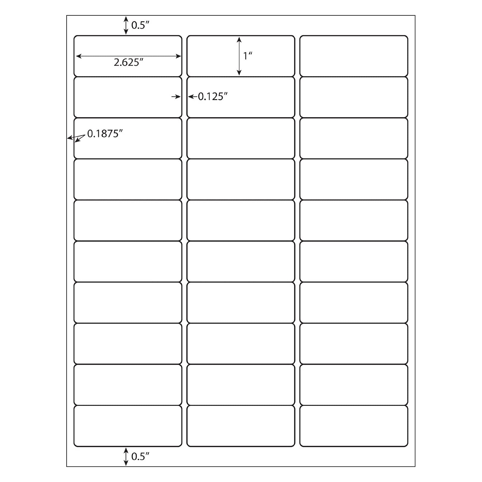 9527 Product 30 up Sticker Labels 1 x 2-5/8 FBA Shipping Address Labels SKU Labels for Laser/Ink Jet Printer, 30 Sheets Total 900 Labels