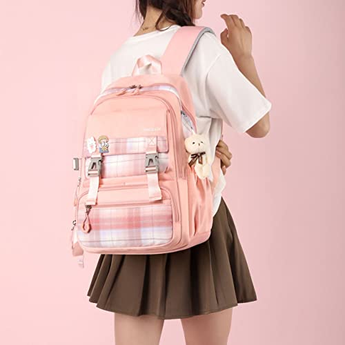 EGEN Large Capacity Kawaii Backpack Back to School Essential Aesthetic Backpack (Black)