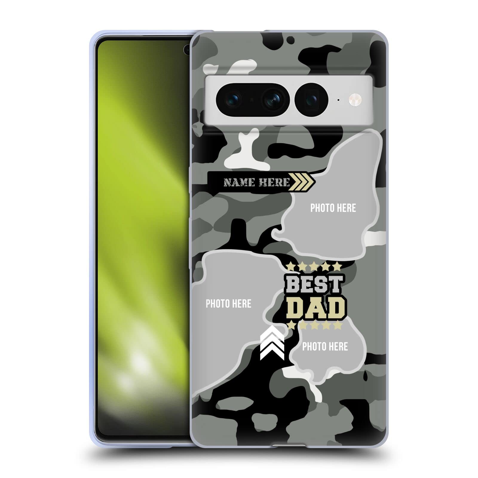 Custom Customized Personalized Military Camou Knight Shift Soft Gel Case Compatible with Google Pixel 7 Pro