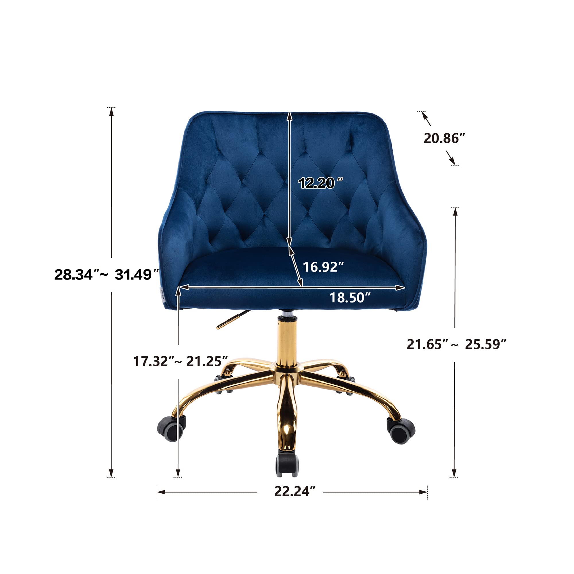 FIVESHOW Swivel Shell Chair for Living Room/Bed Room, Modern Leisure Office Chair,Height Adjustable (Navy)