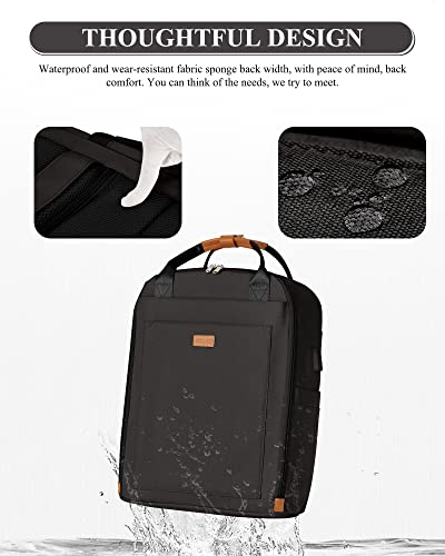 UPPACK Travel Backpack for Women Men Carry on Backpack for Airplanes Large Hiking Back Pack Black Personal Item Backpack Suitcase Overnight Backpack Laptop Backpack 15.6 Inch