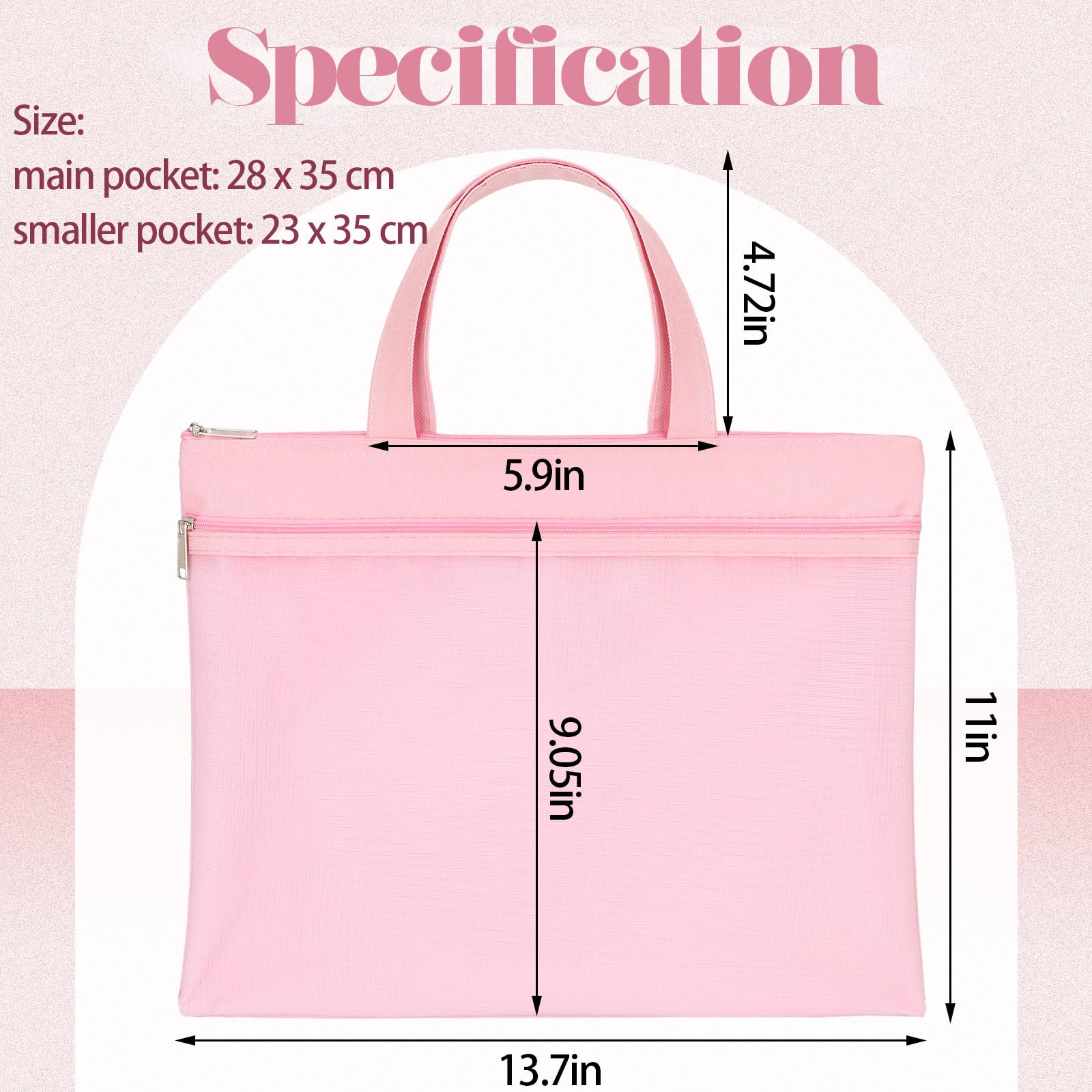 PerKoop Mesh Zipper Pouch with Handle Zipper Mesh Bag A4 Foldable Pocket Document Bag 11x13.7 in Waterproof Document Storage Supply Organizers for Project Papers Books, 4 Colors(8 Pcs)