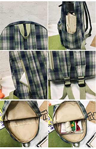 LOVECRAFT Light Academia Plaid Backpack for School Aesthetic Backpacks Preppy Rucksack, Back to School and off to College Accessories