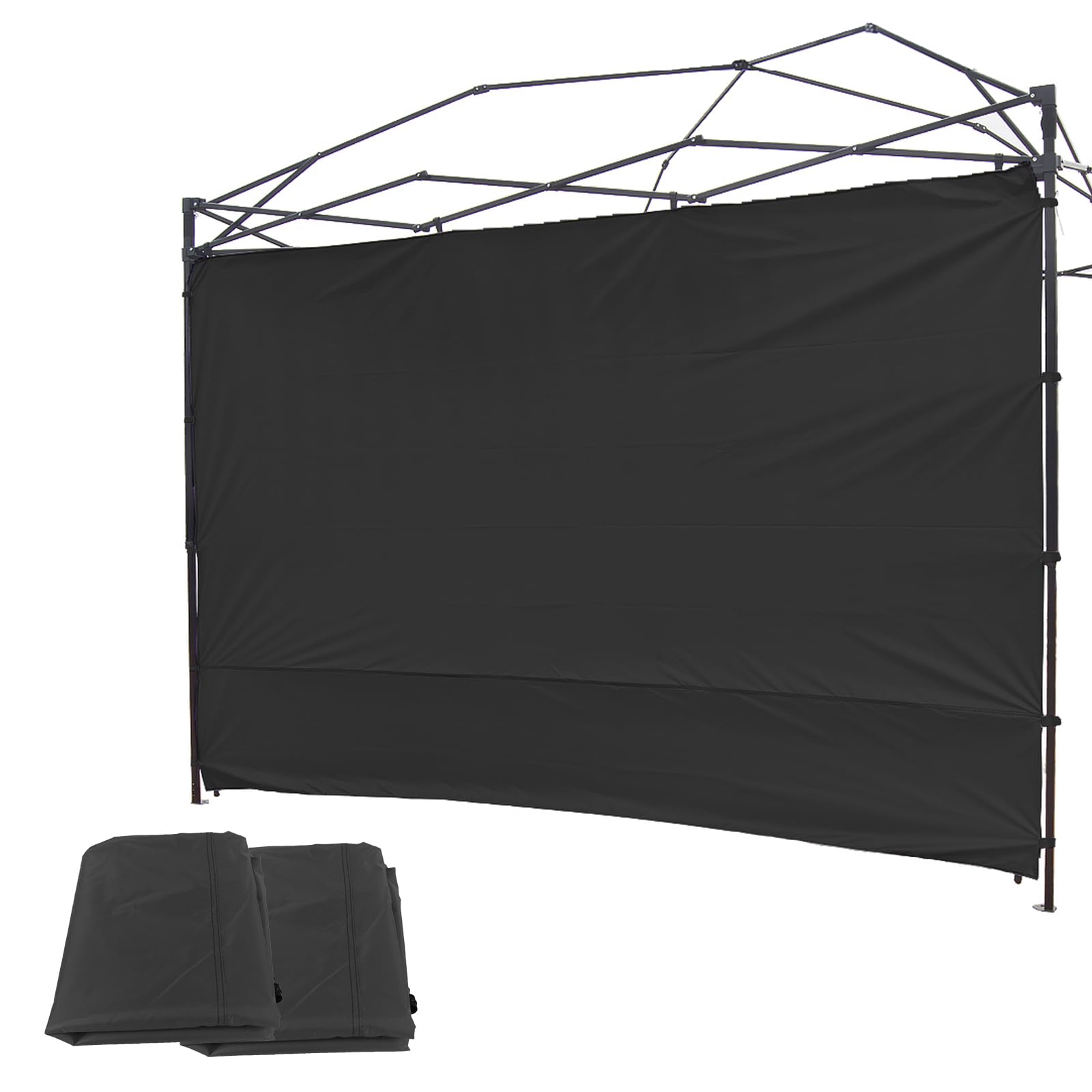 Canopy Sunwall, Instant Tent SideWalls for 10x10 FT Pop Up Canopy, 210D Polyester Waterprooft, 2 Pack Sidewalls Only,Black