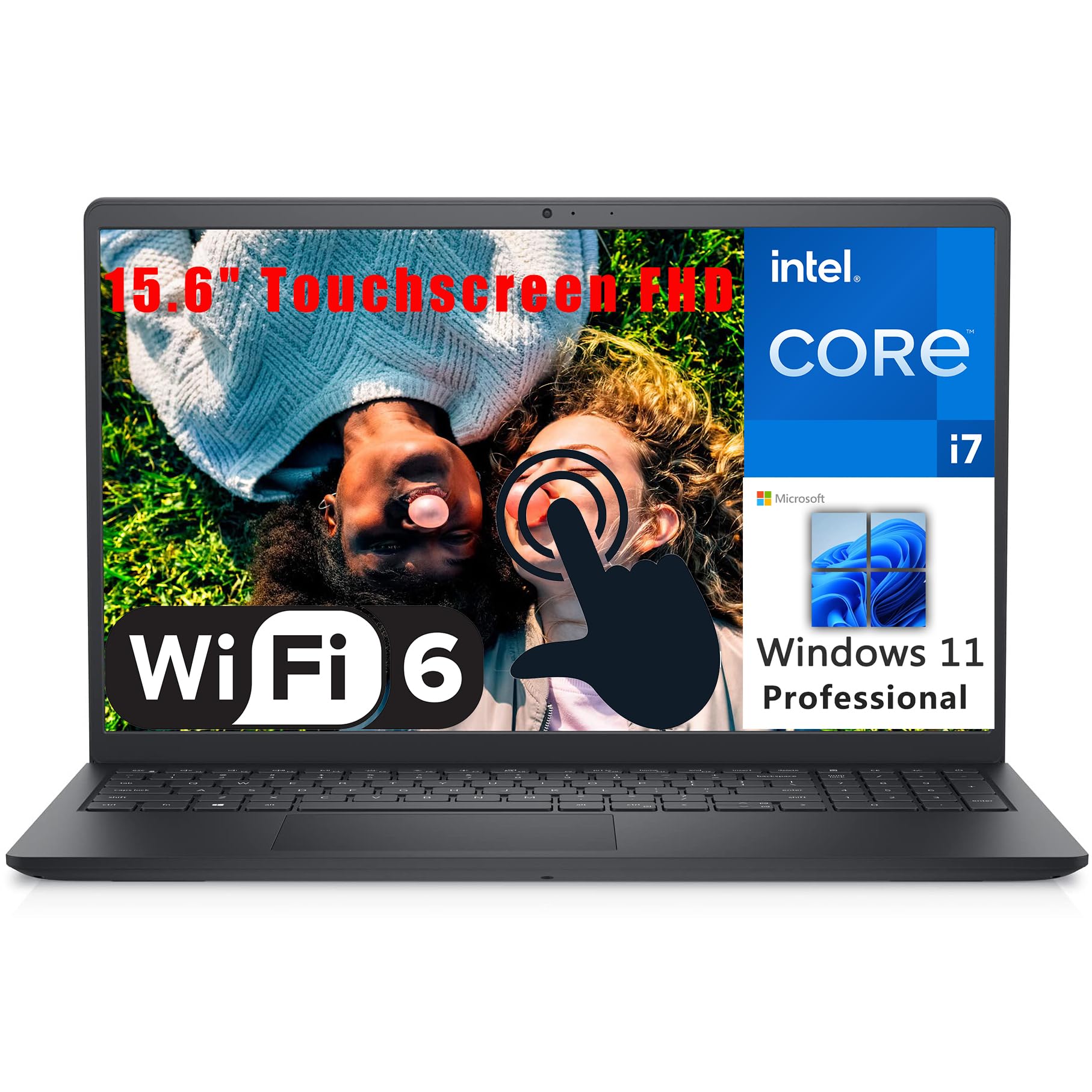 Dell 2023 Inspiron 15 3520 15.6" Touchscreen FHD Business Laptop, 12th Gen Intel 10-Core i7-1255U up to 4.7GHz, 32GB DDR4 RAM, 2TB PCIe SSD, WiFi 6, Bluetooth 5.2, Carbon Black, Windows 11 Pro