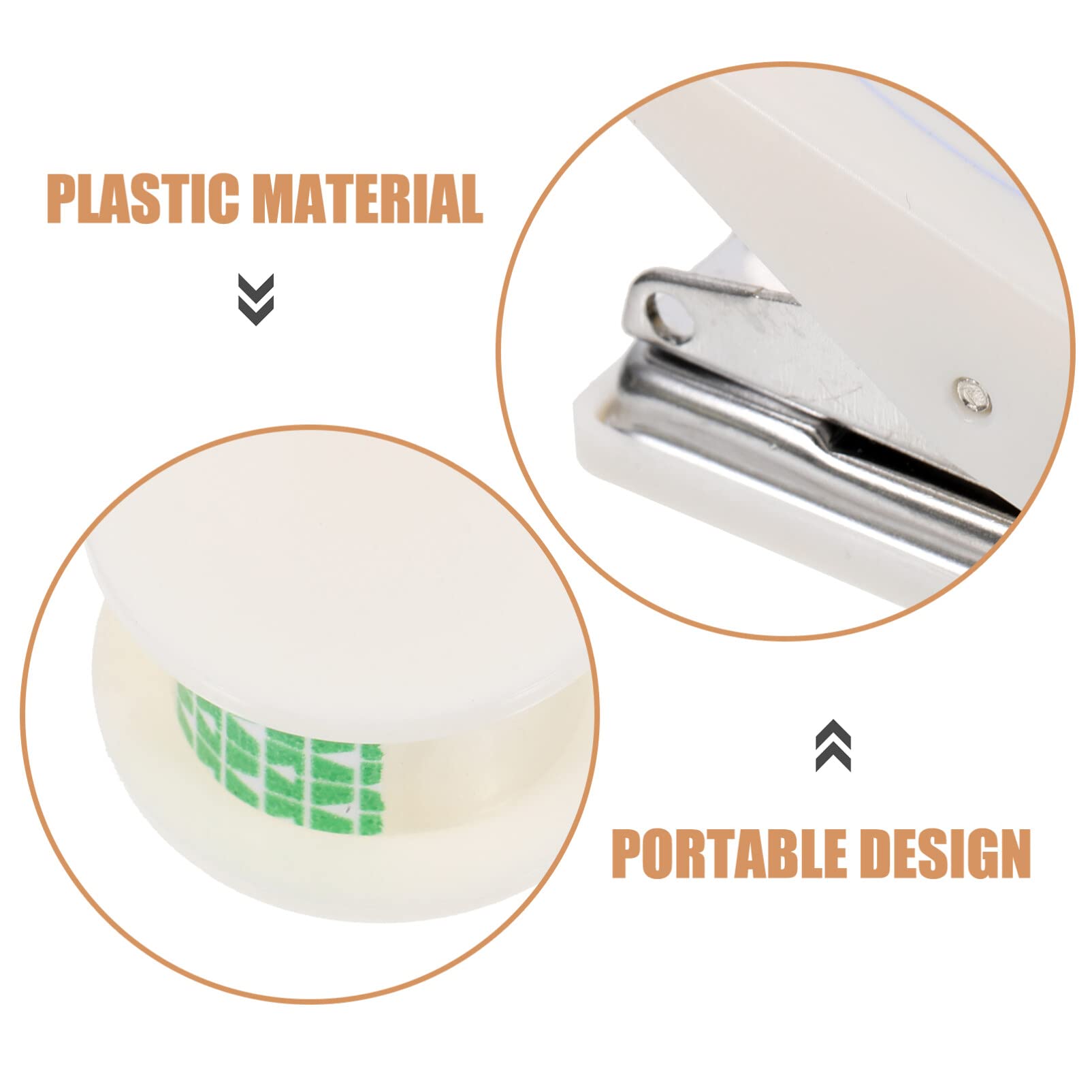 Staplers for Desk Mini Stapler 1 Set Desk Accessory Kits 3 in 1 Desktop Stapler Hole Punch Tape Dispenser Office Supplies Set for Office Home Stationery Gift White Mini Binder