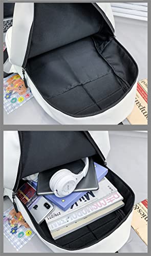 Novelty 3D Ghost Backpack Racksack Cute School Bag Bookbag Shoulder Bag for Teen Boys Girls (White)