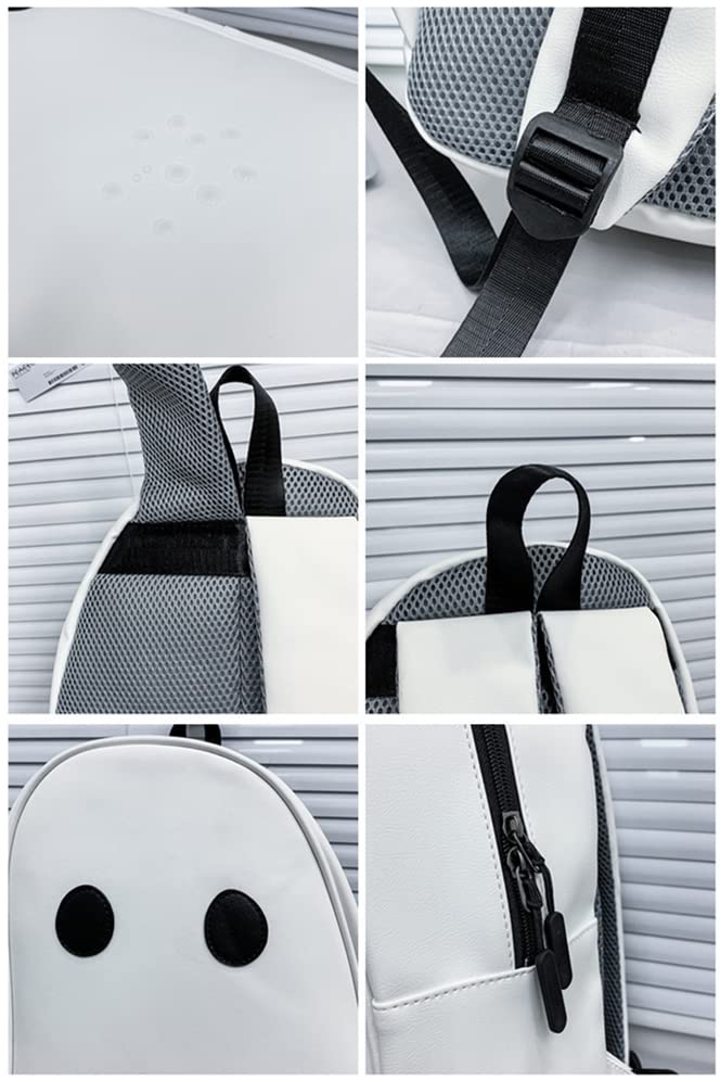 Novelty 3D Ghost Backpack Racksack Cute School Bag Bookbag Shoulder Bag for Teen Boys Girls (White)
